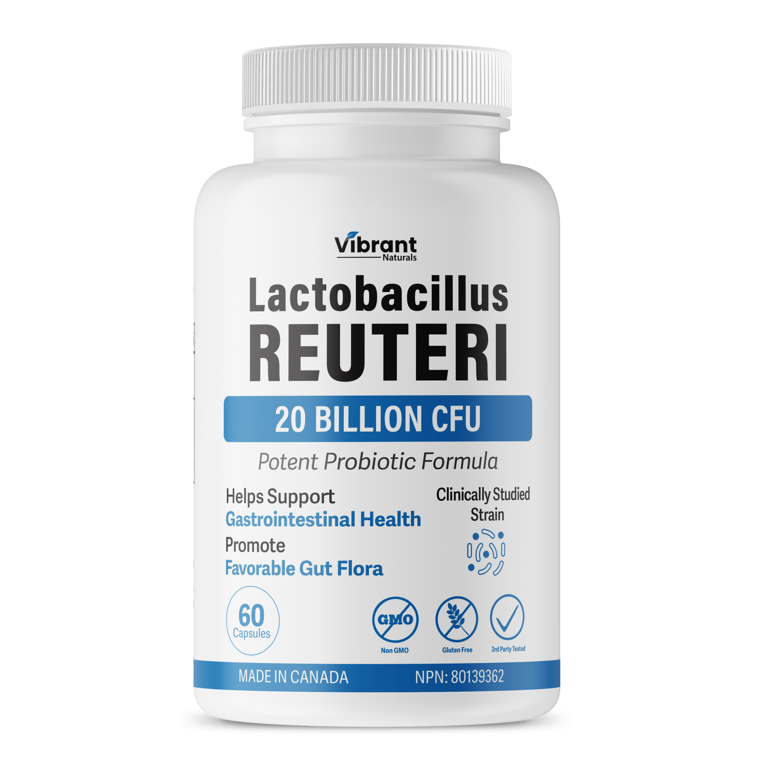 L-Reuteri Supplement 20B CFU | Lactobacillus Reuteri | Vibrant – Vibrant Naturals